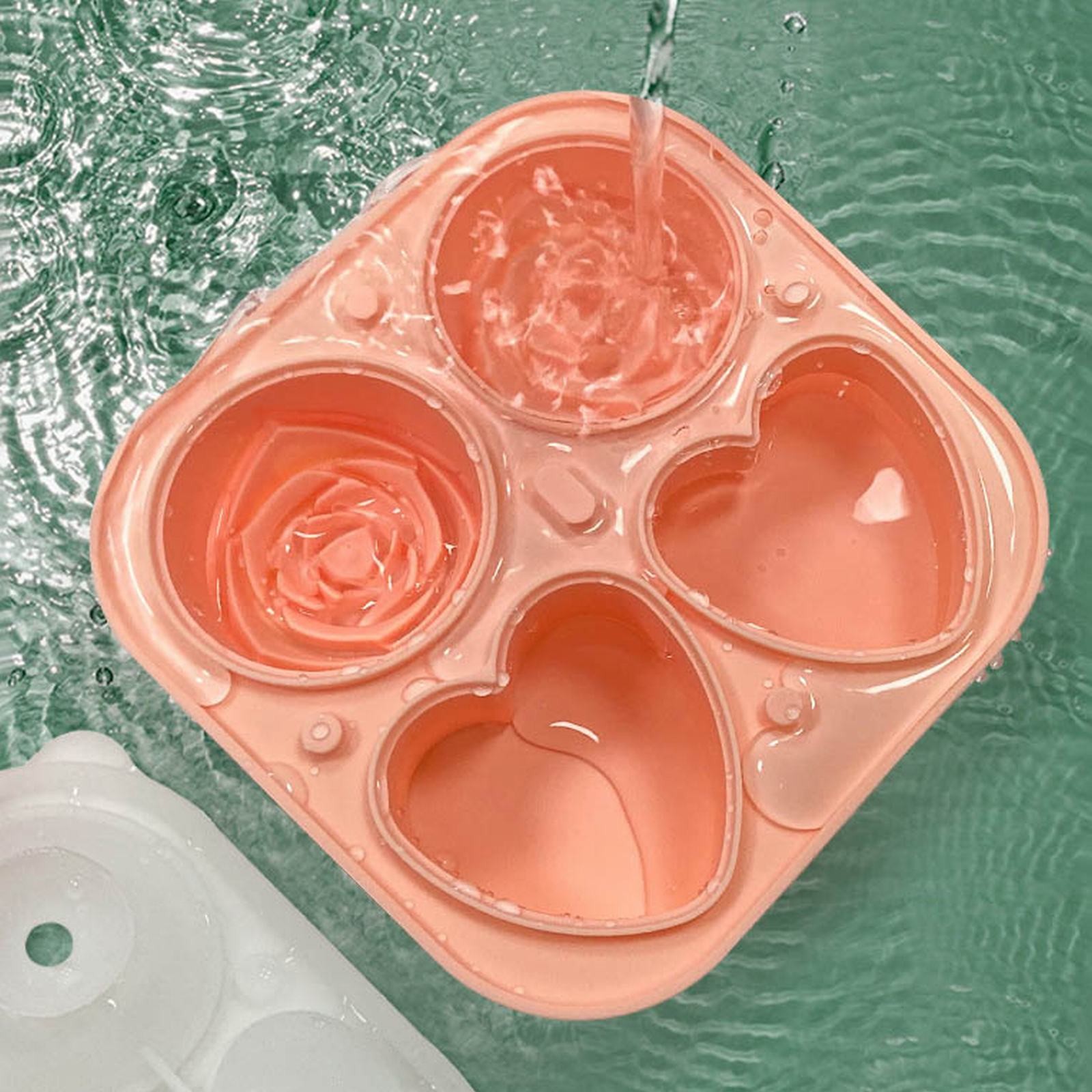 Clearance!Ymkly Silicone Molds,Rose & Heart Large Ice Cube Tray Non ...